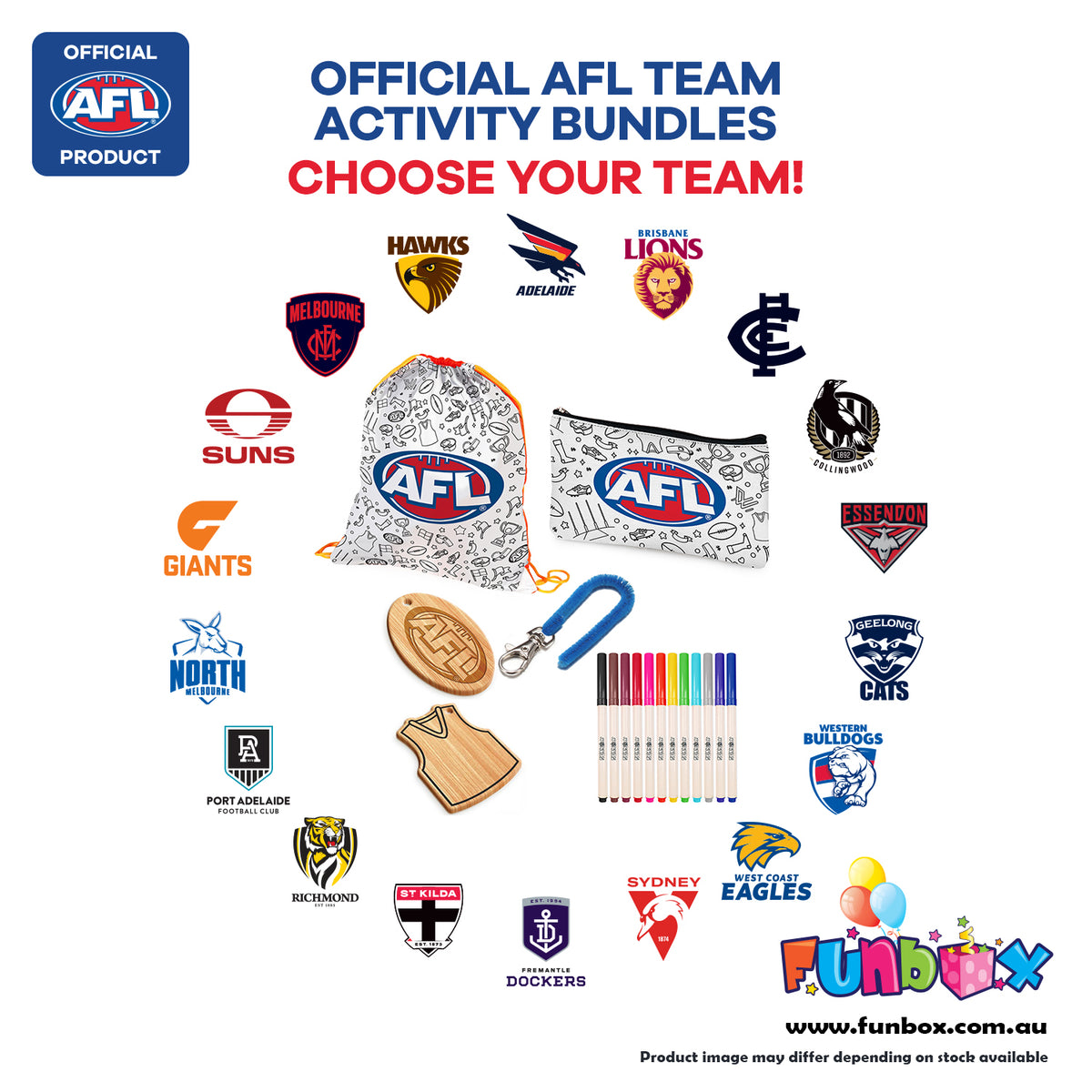 AFL Activity Bundle Pack - Choose Your Team! (10-PACK) – funbox.com.au