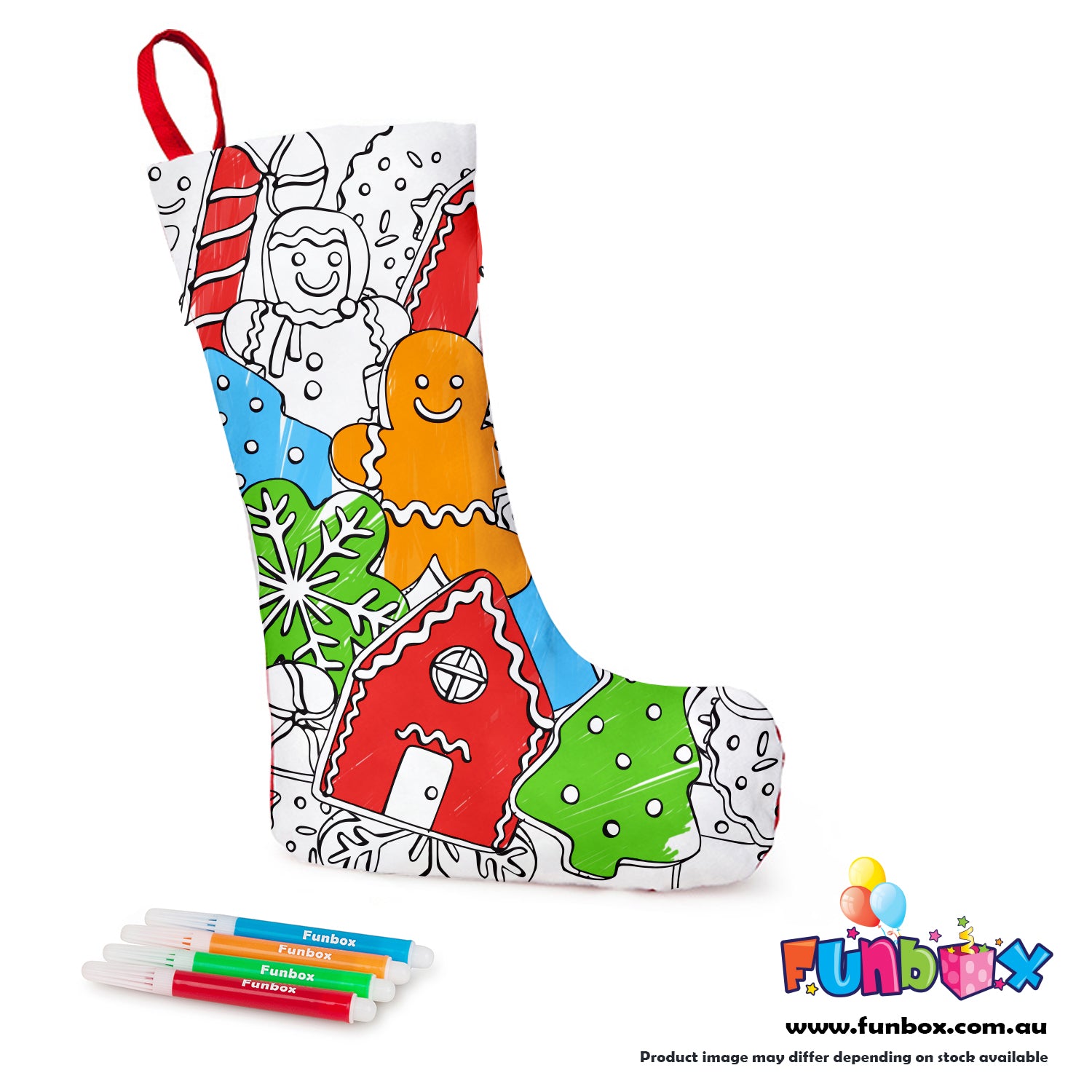 Colour-In Christmas Stocking - Box of 250 – funbox.com.au