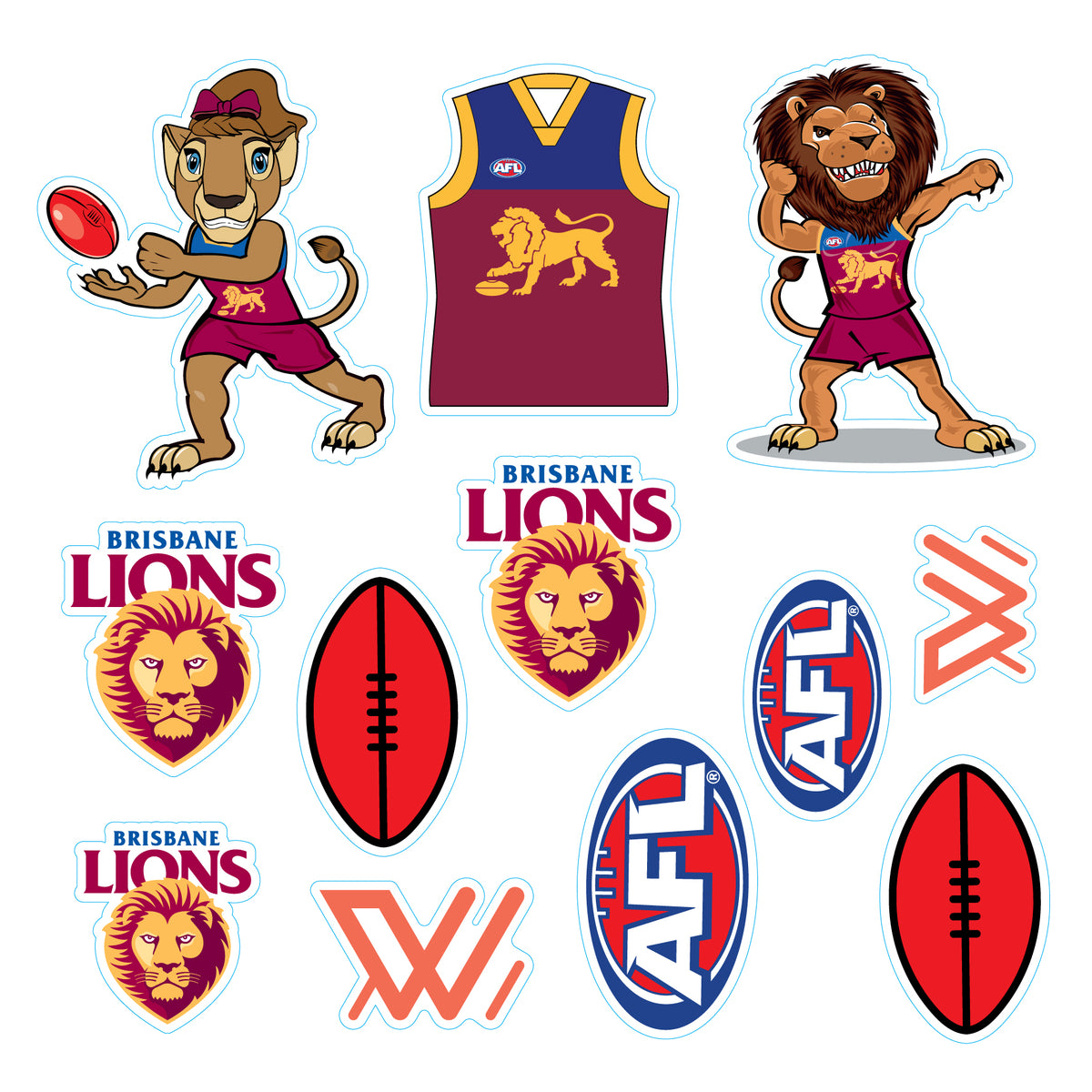 AFL Licensed Individual Team Sticker Sheets - Choose Your Team! (20-PA ...