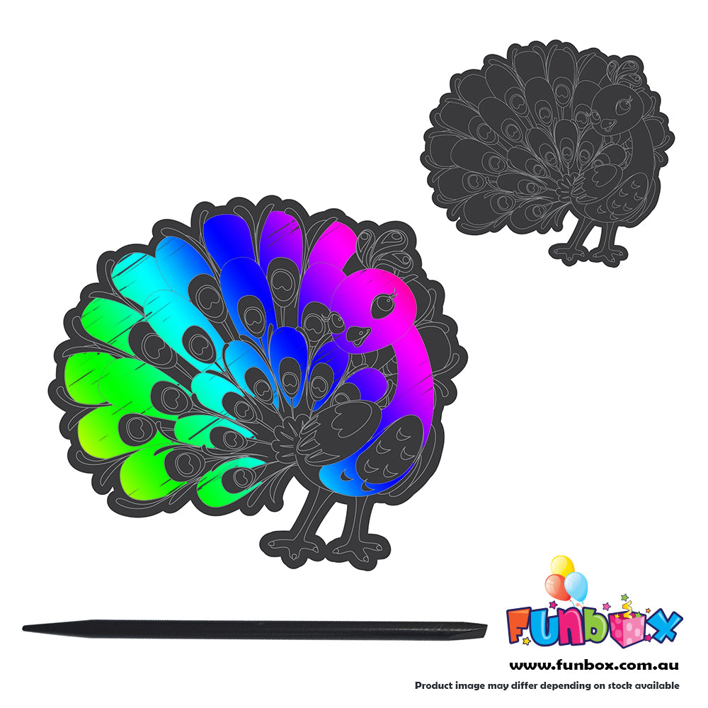 Peacock Magic Scratch Art – funbox.com.au