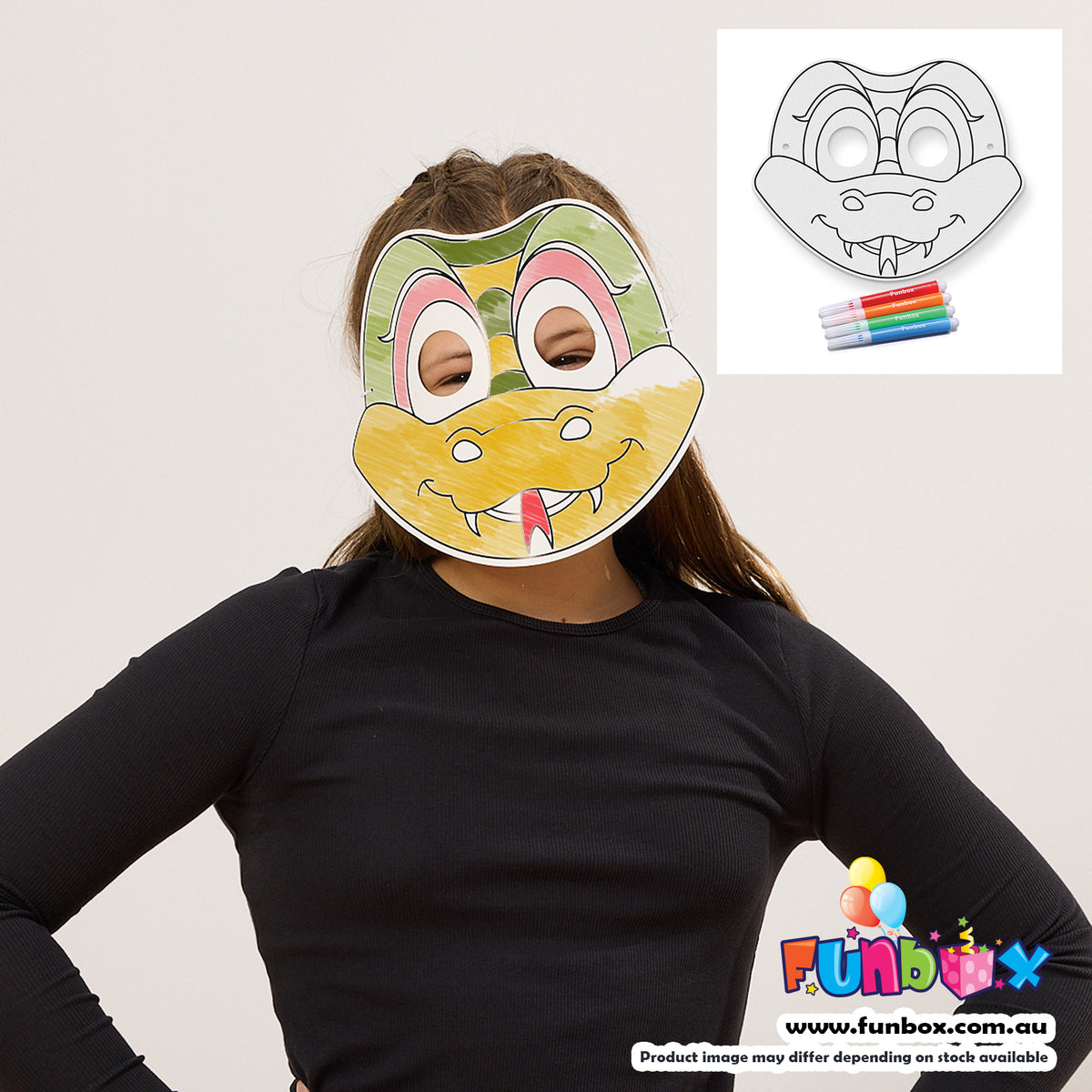Snake Colour-In Mask – funbox.com.au