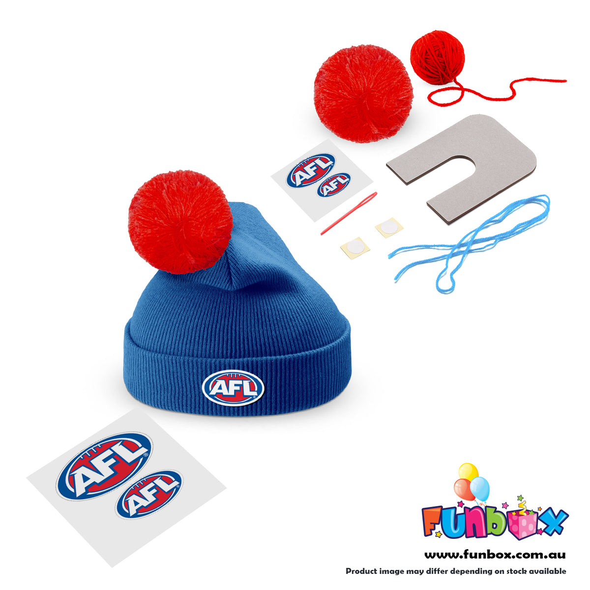 Beanie & Pom Pom Kit - AFL Colours – funbox.com.au