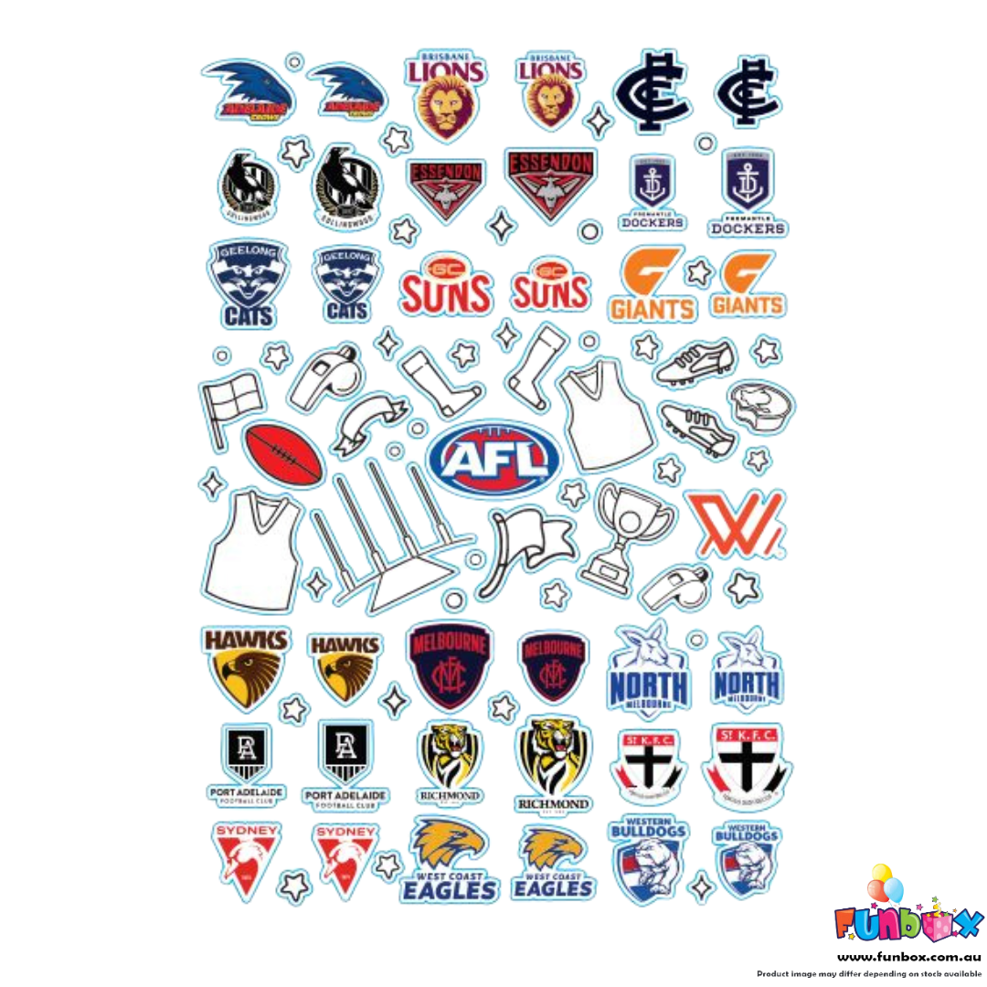 AFL Licensed Sticker Sheet A5 – funbox.com.au