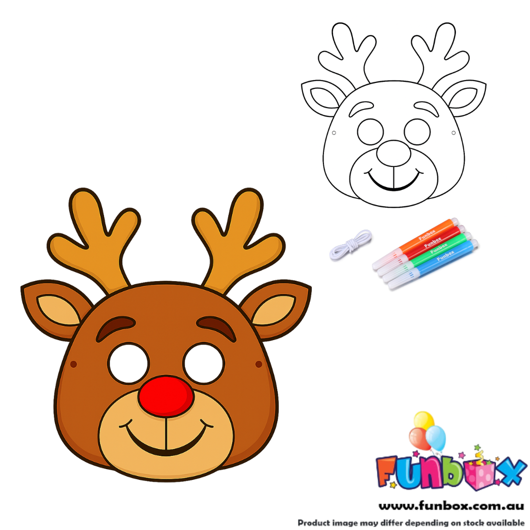 Pre-Order! Christmas Reindeer Colour-In Mask – funbox.com.au