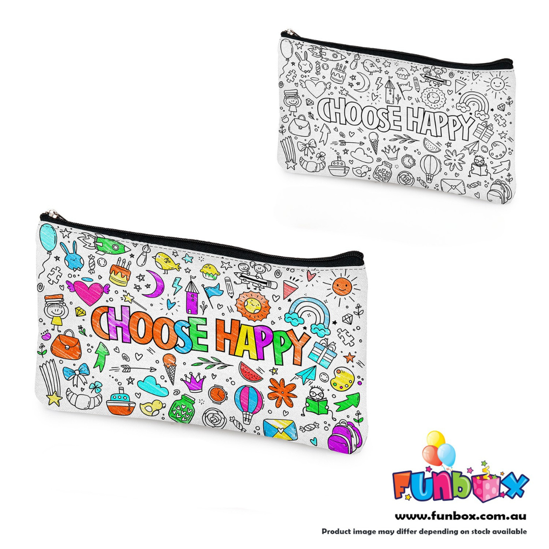 Colour-In Choose Happy Pencil Case – funbox.com.au