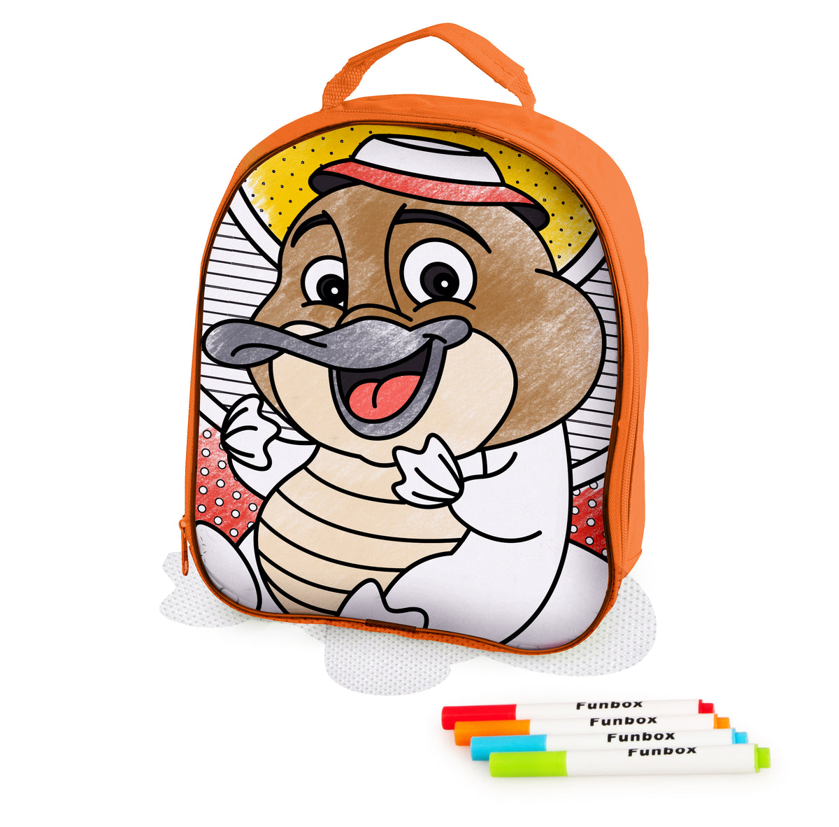 Colour-In Platypus Backpack with Markers – funbox.com.au