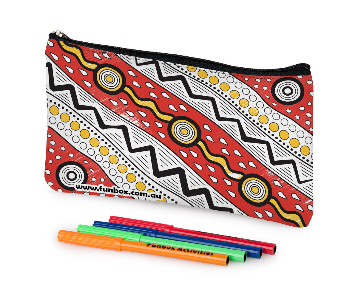 Colour-In Indigenous Pencil Case – funbox.com.au